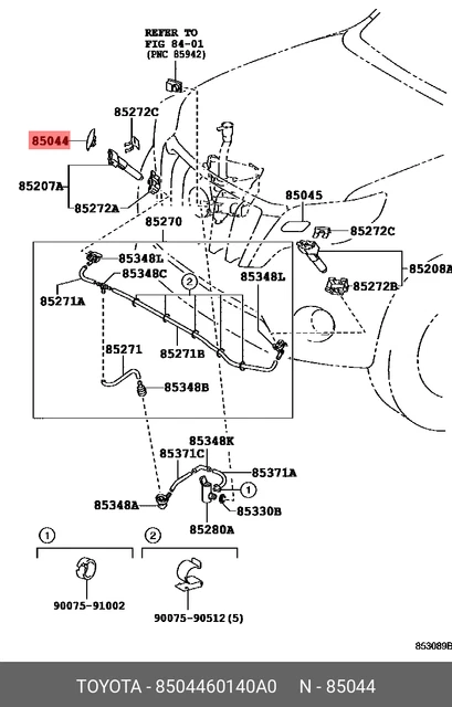 ORIGINAL HEADLIGHT WASHER nozzle cover, 8504460140A0 for TOYOTA 85044 ...