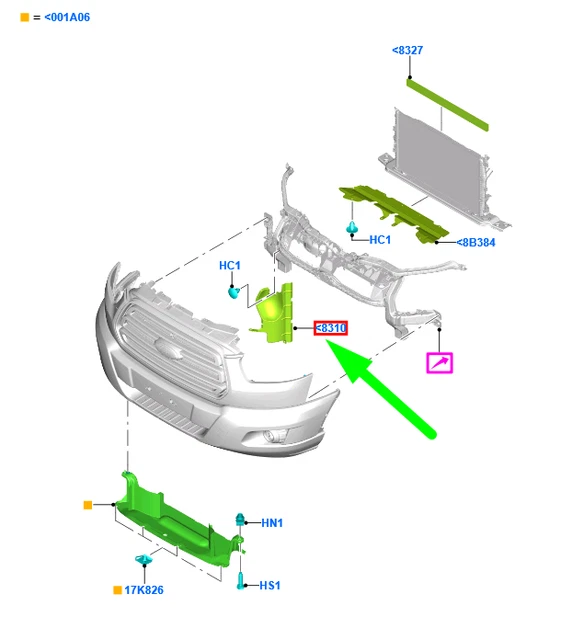 FORD TRANSIT MK4 Front Body System Left Deflector 2373080 NEW GENUINE ...