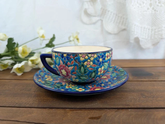TASSE À CHOCOLAT émaux de Longwy EUR 120,00 - PicClick FR