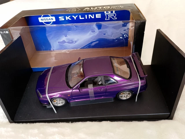 AUTOART 1:18 77304 Nissan Skyline R34 GTR 1999 Midnight Purple in OVP ...