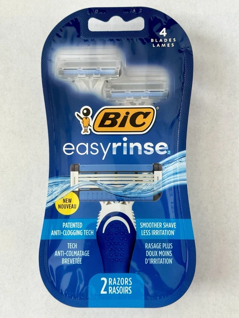 BIC EASYRINSE ANTI-CLOGGING 4 Blades Razors 2 Count $2.99 - PicClick