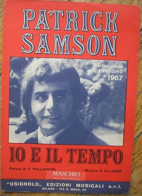 PATRICK SAMSON IO E Il Tempo Spartito Sheet Music Partition Italy 1967 ...