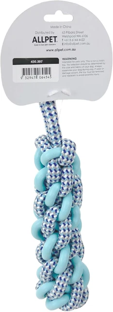 TPR/ROPE DENTAL TUG Dog Toy, Large, Blue - Teething Toys, Durable Dog ...