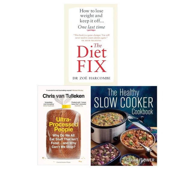 ULTRA-PROCESSED,THE DIET FIX, Healthy Slow Cooker Cookbook 3 Books Set ...