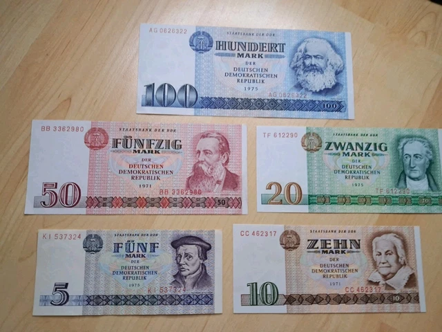 SET DDR BANKNOTEN Geldscheine Ostmark East Gernam Empire Berlin Wall ...