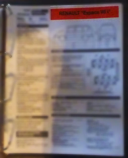 ESPACE V6I - Fiche Technique Renault EUR 2,00 - PicClick FR