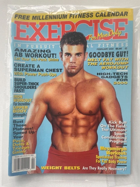 EXERCISE FOR MEN Only Fitness Magazine February 2000 "Iron" Mike Alieri ...