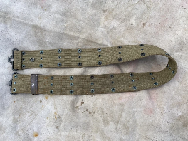 ORIGINAL WW2 US Army M1936 Khaki Webbing Pistol Belt Uniform Brass ...