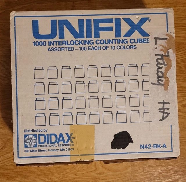 VINTAGE UNIFIX CUBES 1000 Interlocking Learning Cubes Original Box £24. ...
