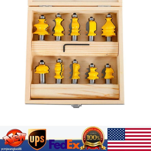 CARBIDE COATED CROWN Molding Router Bit Set 1/2"Shank Woodworking ...