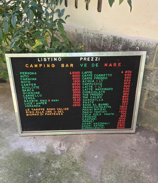 TABELLA LISTINO PREZZI Camping Bar 90x60cm EUR 400,00 - PicClick IT