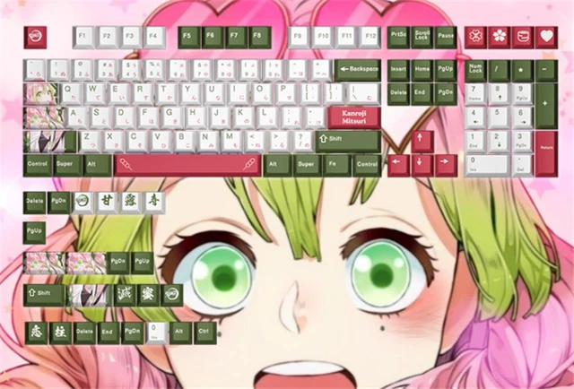 KANROJI MITSURI KEYCAP Button PBT Cherry MX Demon Slayer Sublimation ...