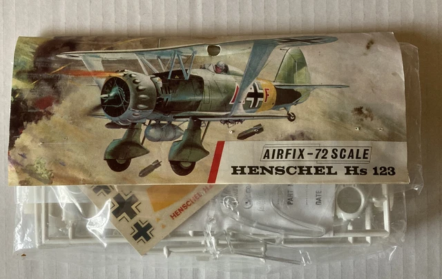 VINTAGE AIRFIX HENSCHEL HS 123 1:72 scale aero kit £6.99 - PicClick UK
