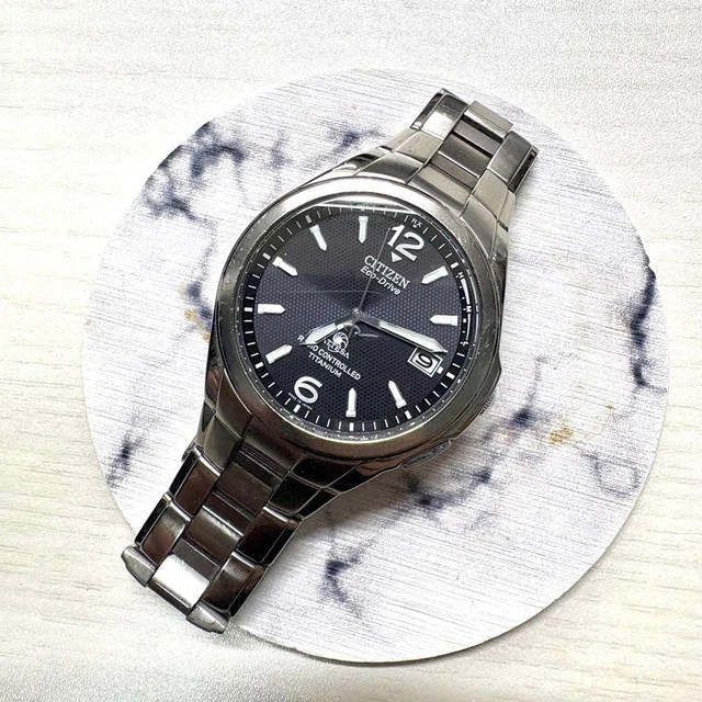 CITIZEN ATTESA TITANIUM Solar Radio-Controlled Watch Eco-Drive Black ...
