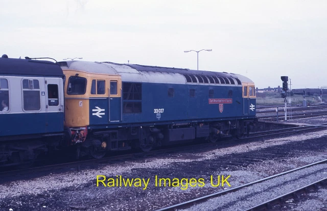 RAILWAY PHOTO 6X4 Class 33 33027 BR Blue North Wales Station Jul 1986 ...