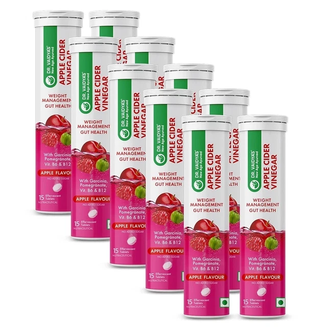 DR. VAIDYA'S APPLE Cider Vinegar Effervescent Tablet with 150 Tablets Pack of 10 £71.51 ...
