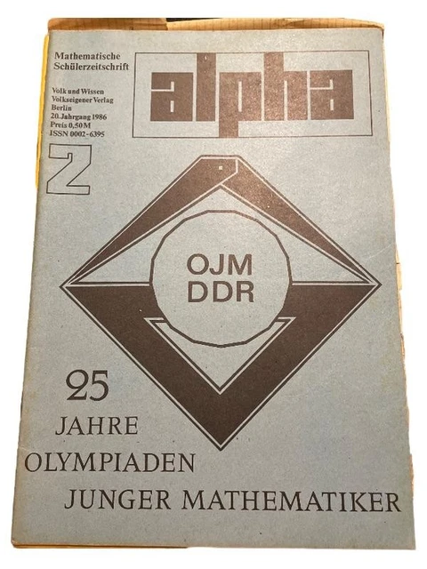 VOLK UND WISSEN Alpha Math Schülerzeitschrift DDR 25 Jahre Olympiaden ...