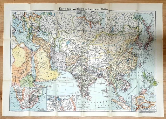 MAP MAP 1915: Map of World War II in Asia and Africa. £26.03 - PicClick UK