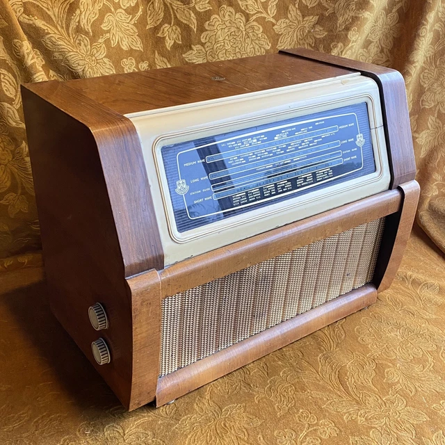 VINTAGE REGENTONE HIDDEN Record Player Radio Wooden 1950s Cabinet Valve ...