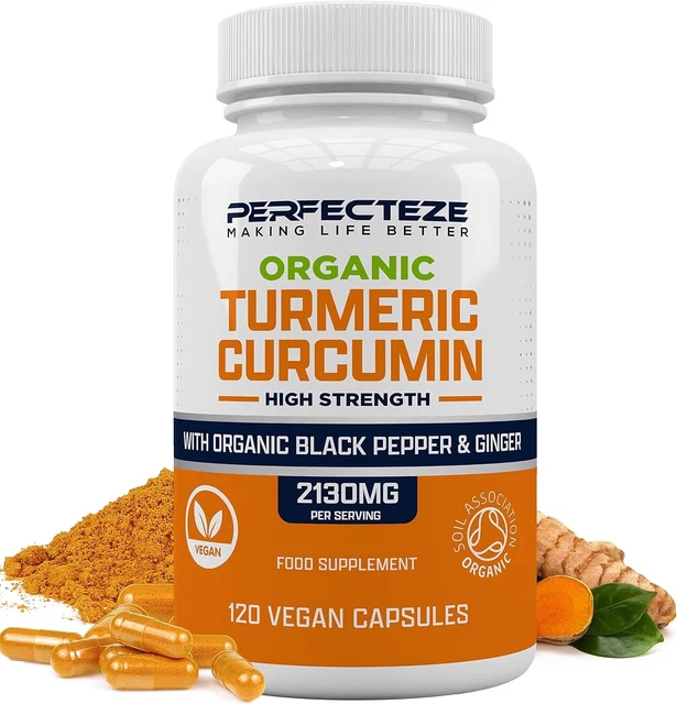 ORGANIC TURMERIC CURCUMIN High Strength and Black Pepper with Ginger ...