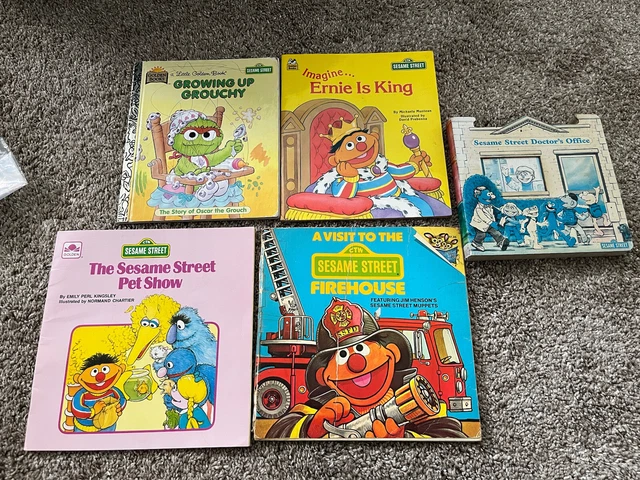 VINTAGE LOT OF 5 Sesame Street Children's Books Elmo Big Bird Ernie ...