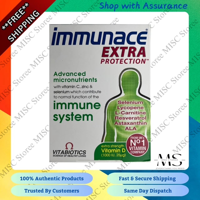 VITABIOTICS IMMUNACE EXTRA Protection 30 Tablet advanceImmune System ...