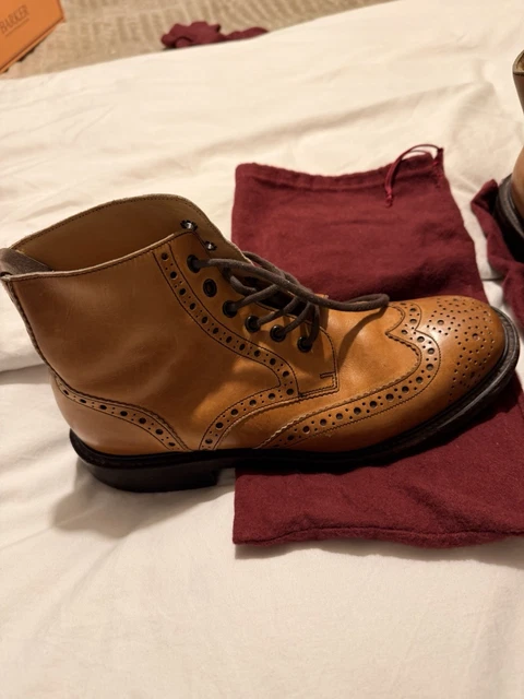 BARKER HARRISON MEN Leather Chukka Brogue Boots Goodyear Dainite Sole ...