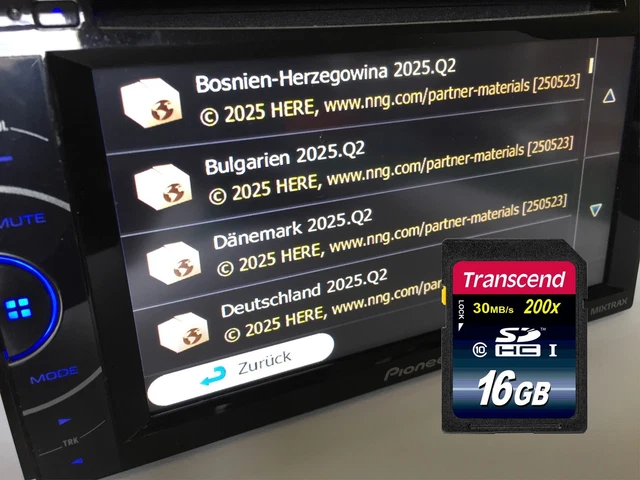 PIONEER AVIC-F160 NAVI Karten letztes Update 2025 Q2 ganz Europa ...