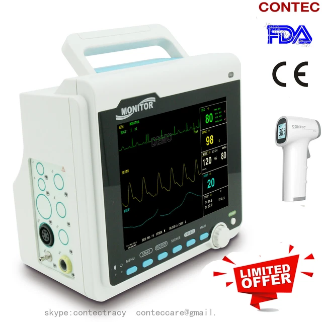 PATIENT MONITOR ICU Vital Signs Monitor 6 Parameter ECG SPO2 RESP NIBP ...