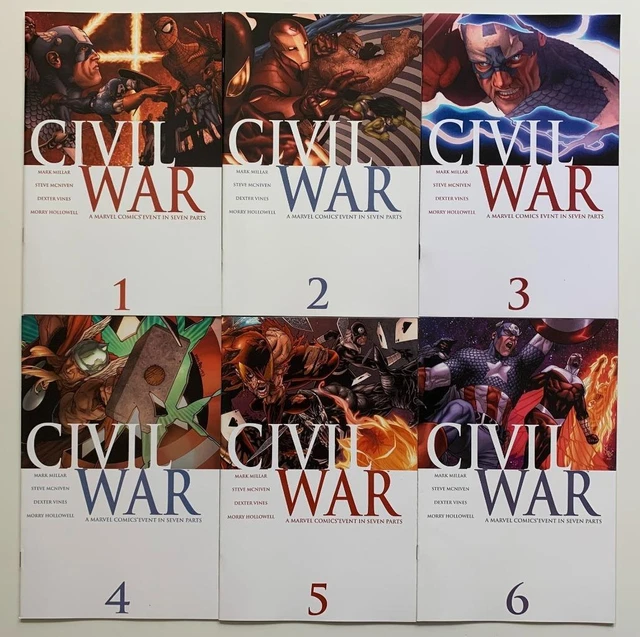 CIVIL WAR #1 to #7 complete series + 4 x one shots (Marvel 2006) NM+ ...
