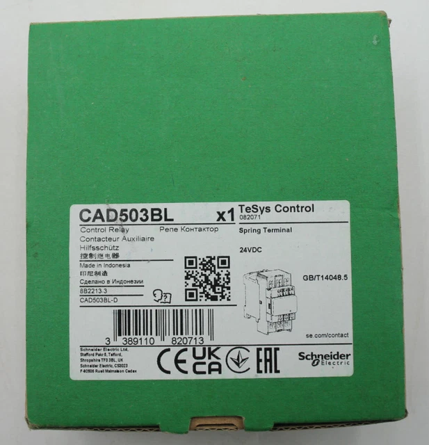 SCHNEIDER ELECTRIC TESYS CAD503BL Control Relay 24VDC - New in Box £59. ...