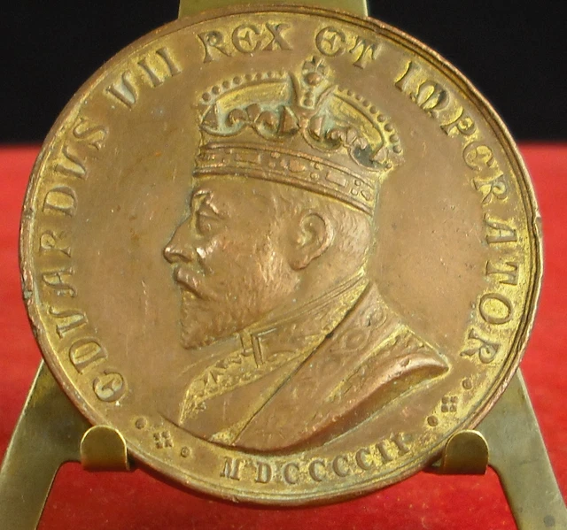 * MÉDAILLE EDUARDUS VII Rex et Imperator 1902 Insenga Napoli Medal 铜牌 ...