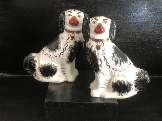 PAIR OF ANTIQUE Staffordshire Ware Wally Dogs - 9” £26.71 - PicClick UK