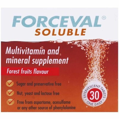 FORCEVAL SOLUBLE MULTIVITAMIN Mineral Supplement Forest Fruit Flavour ...
