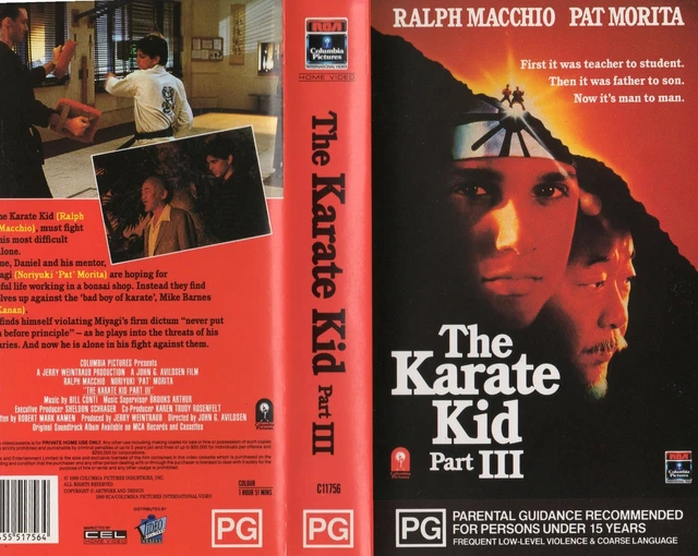RARE VHS THE Karate Kid Part 3 First Release RCA Box 1989 Ex Rental £10 ...