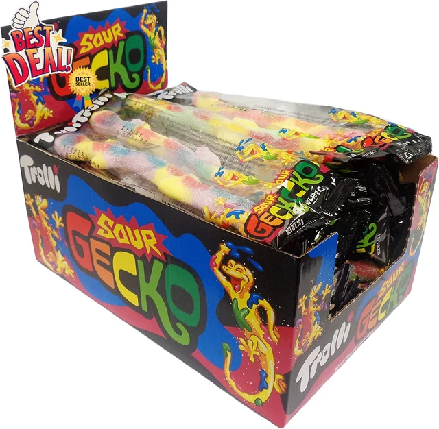 SOUR GECKO GUMMY Candies 19g x40 Pack Fruity Tangy Sour Lollies Party ...