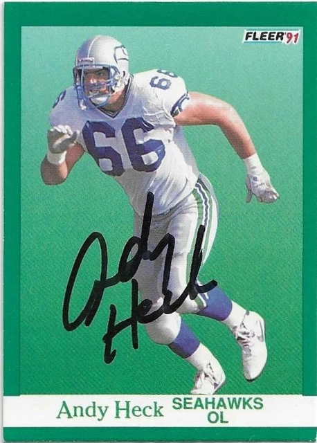 ANDY HECK CARTE de football dédicacée signée 1991 Fleer #187 Seahawks ...