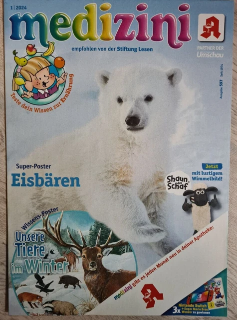 MEDIZINI POSTER 01/2024 JUNGE EISBÄREN + Wissens-Poster: UNSERE TIERE ...