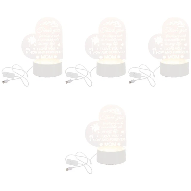 4 Sets Night Light Decor Flashing Mom Birthday Lamp Grandma T Mother