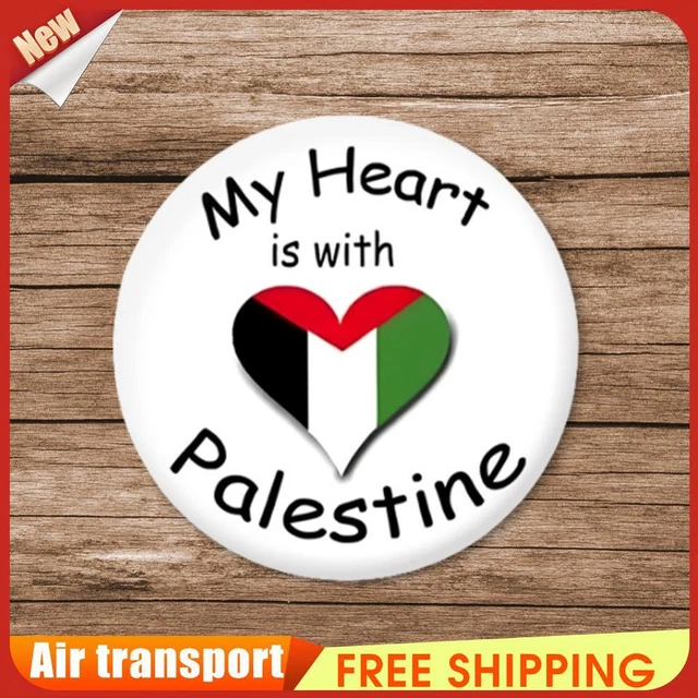 SMALL METAL PALESTINE Flag Lapel Pin Round Palestine Flag Pin Badge for ...