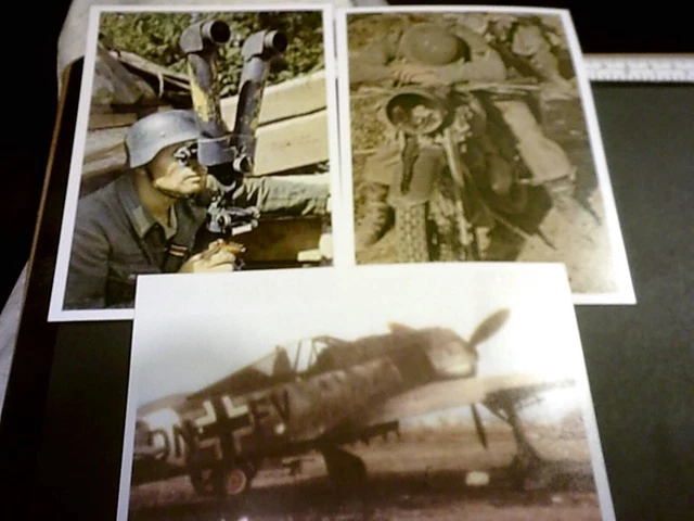 GERMAN WW2: MILITARY repo: 3 PHOTOS OF GERMAN MILITARY PERSONNEL-COLOUR ...