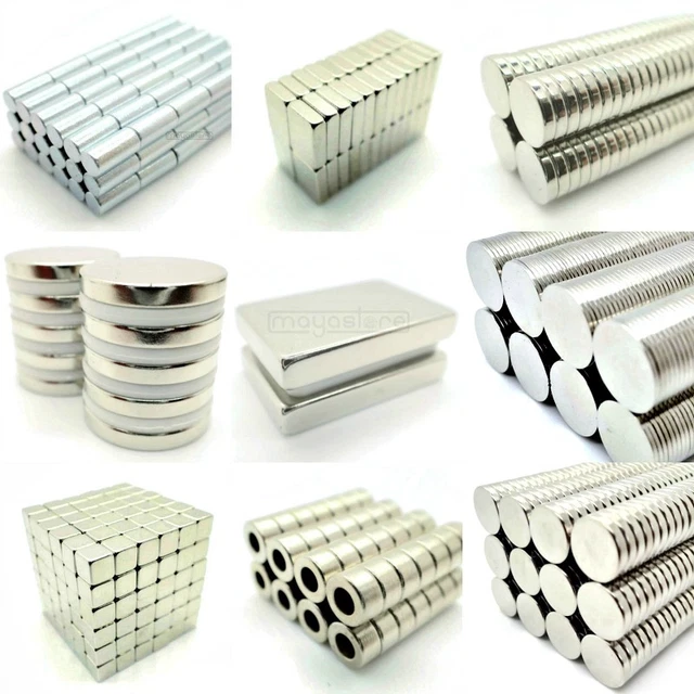 EXTREM STARKE NEODYM MAGNETE GRÖßE UND FORM WÄHLEN N50 N52 ECHTE ...