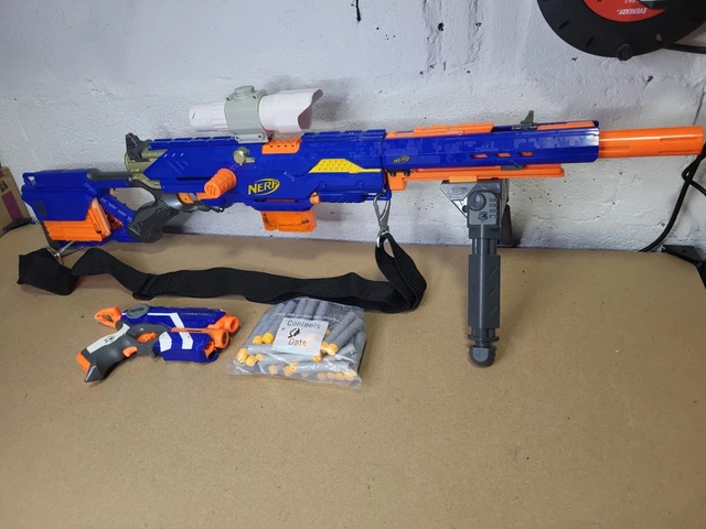 NERF GUN ELITE longstrike cs-6 sniper rifle with attachments Firestrike ...