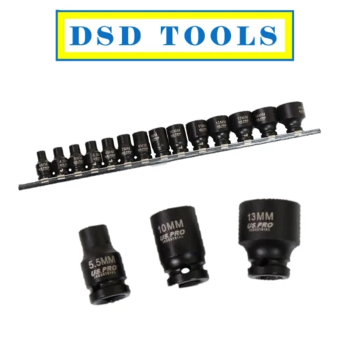 Ratcheting Impact Socket Wrenches 4 Pieces US PRO 14-Piece 1/4 Drive 6 ...