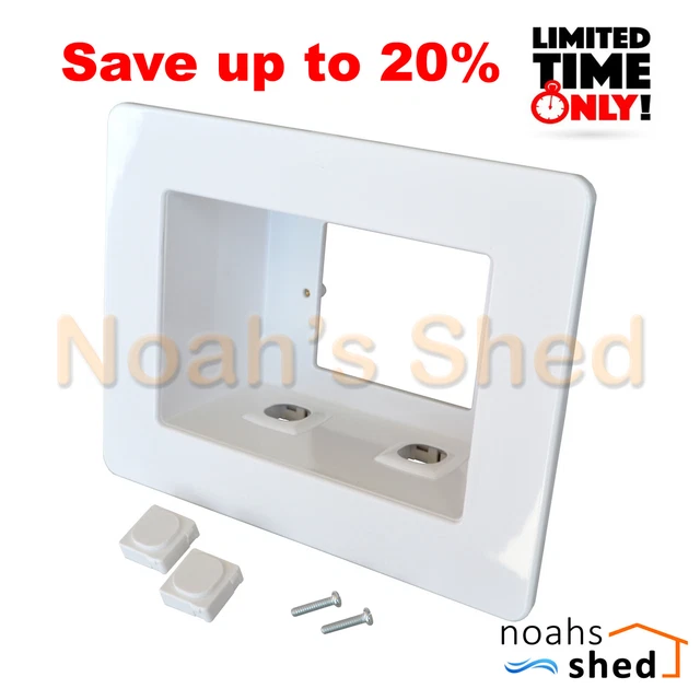 RECESSED POWER POINT Wall Box Plate GPO TV LCD LED + 2 AV Clipsal Style ...