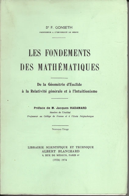 LES FONDEMENTS DES mathématiques. De la Géométrie d'Euclide à la ...