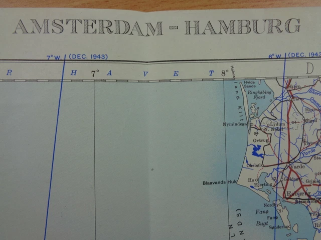 WW2 (1944) BRITISH Army / RAF map entitled "AMSTERDAM - HAMBURG" £25.49 ...