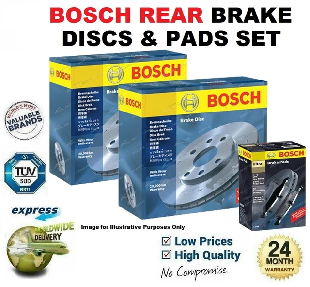 BOSCH REAR AXLE BRAKE DISCS + PADS SET for MAZDA 6 Station Wagon 2.0 ...