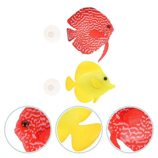 2 PCS ARTIFICIAL Fish Aquarium Simulation Ornament Neon Tank ...