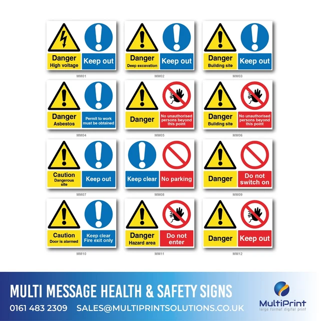 SAFETY SIGNS - Health & Safety Signage - Multi-Message Signage A5 / A4 ...
